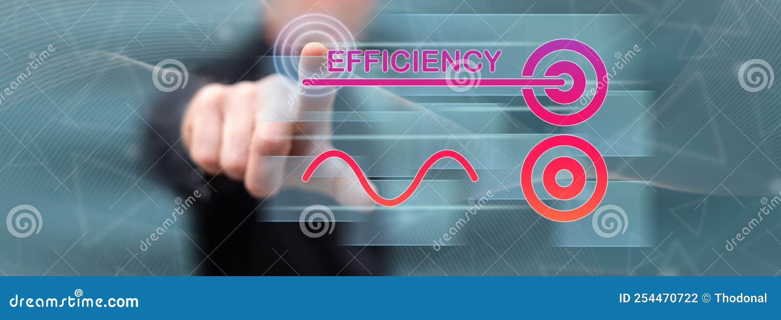 Man Touching an Efficiency Concept Stock Photo - Image of touch ...