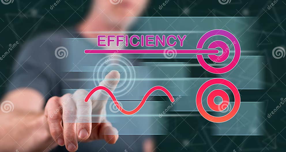 Man Touching an Efficiency Concept Stock Image - Image of success ...