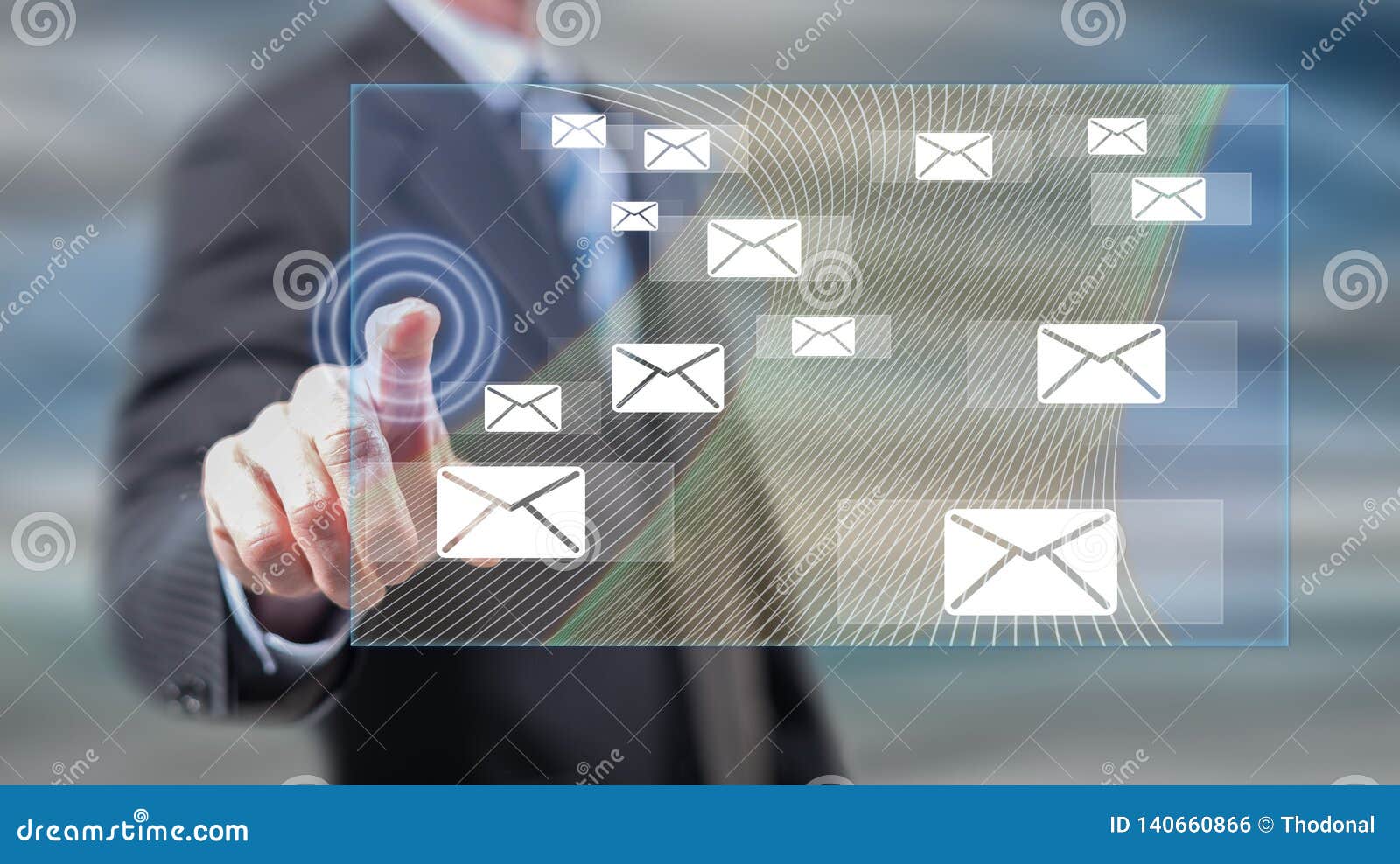 Man touching email concept stock photo. Image of screen - 140660866