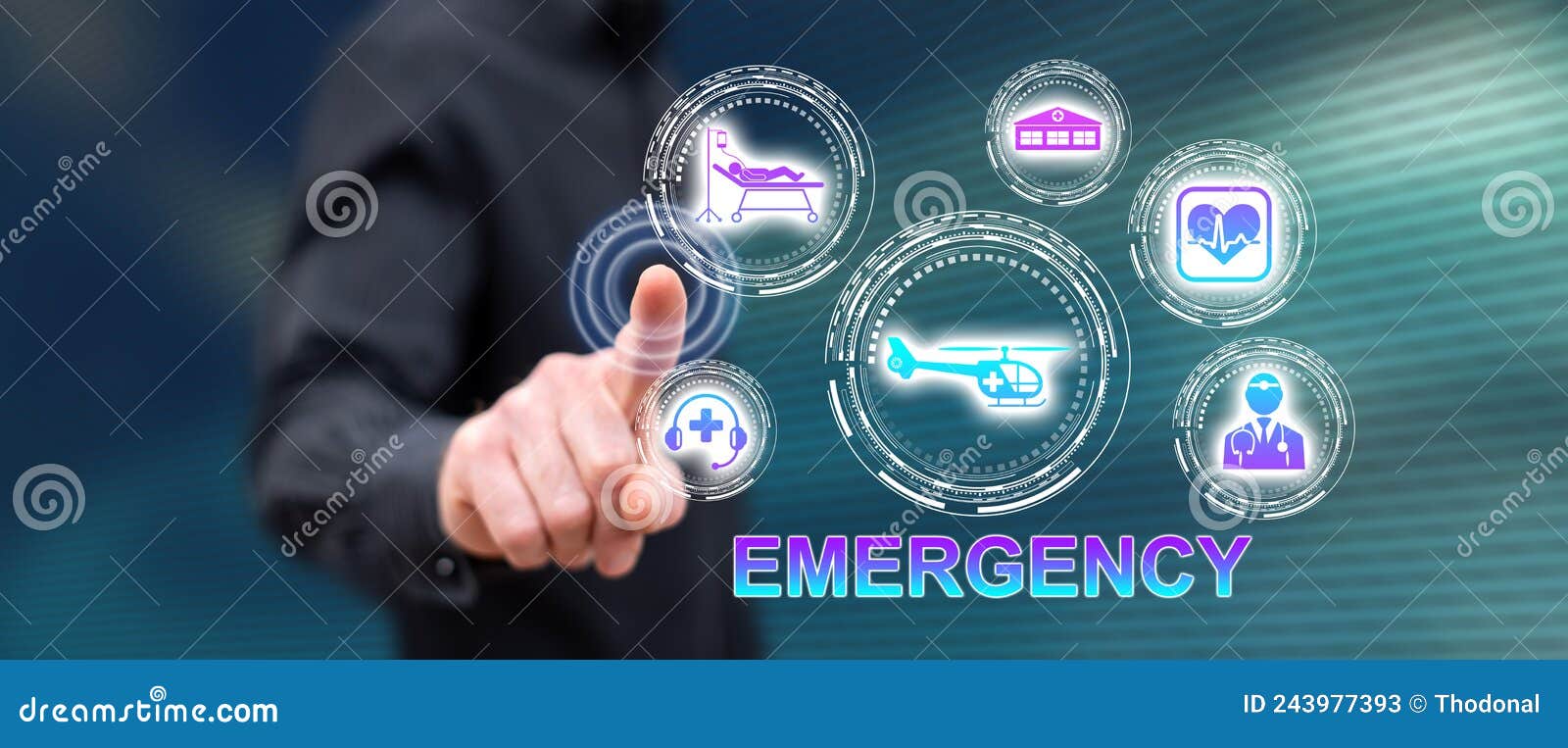 Man Touching an Emergency Concept Stock Image - Image of equipment ...
