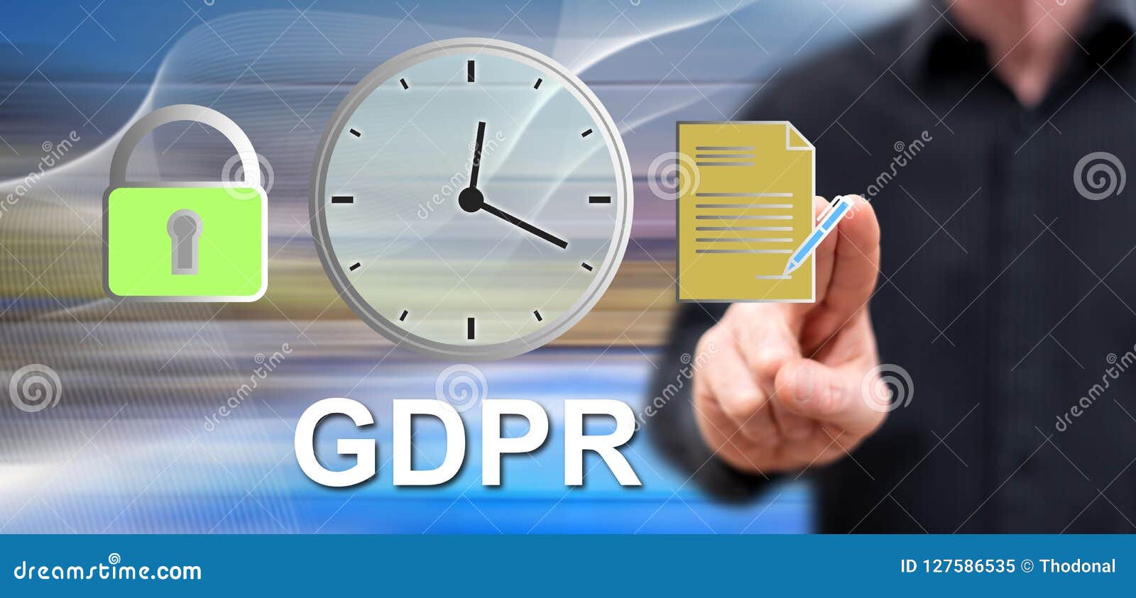 Man Touching a Gdpr Concept Stock Image - Image of legislation, digital ...