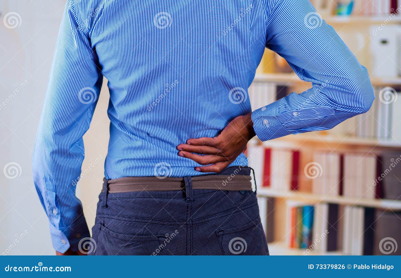 Man Touching His Back with One of His Hand, Back Pain Stock Photo ...