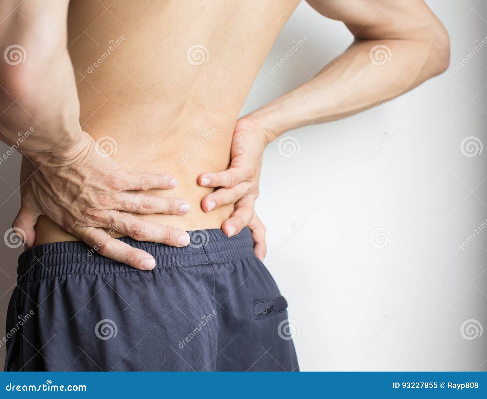 Man Touching His Back because of Severe Back Pain Stock Image - Image ...