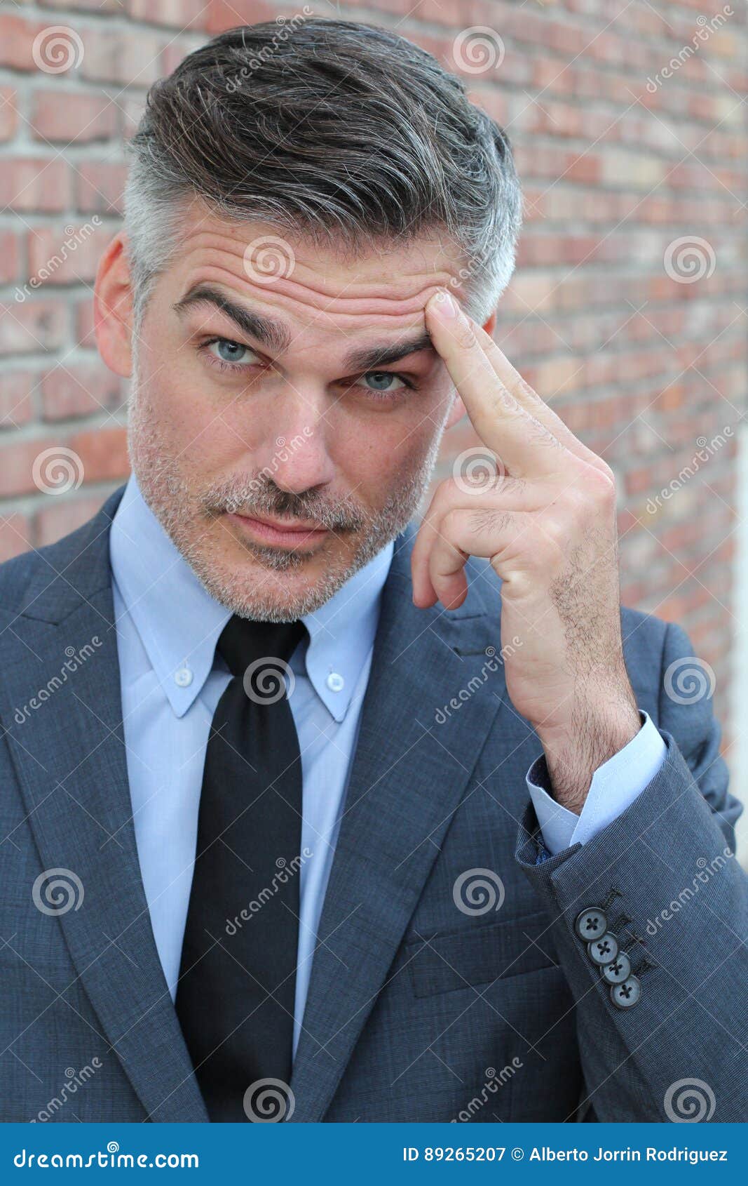 Man Touching His Forehead with Worry Stock Image - Image of migraines ...