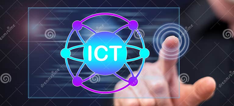Man Touching an Ict Concept Stock Photo - Image of social, touch: 293930196