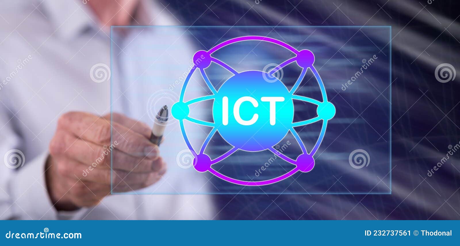 Man Touching an Ict Concept Stock Image - Image of touch, computer ...