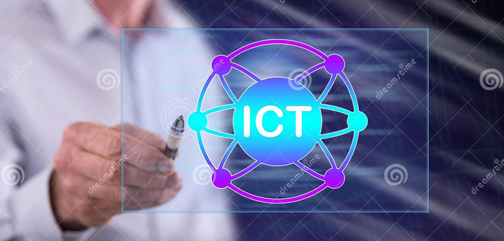 Man Touching an Ict Concept Stock Image - Image of touch, computer ...