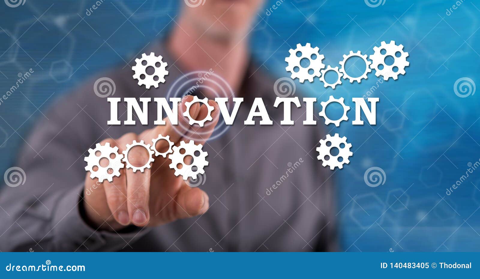 Man Touching an Innovation Concept Stock Image - Image of innovative ...