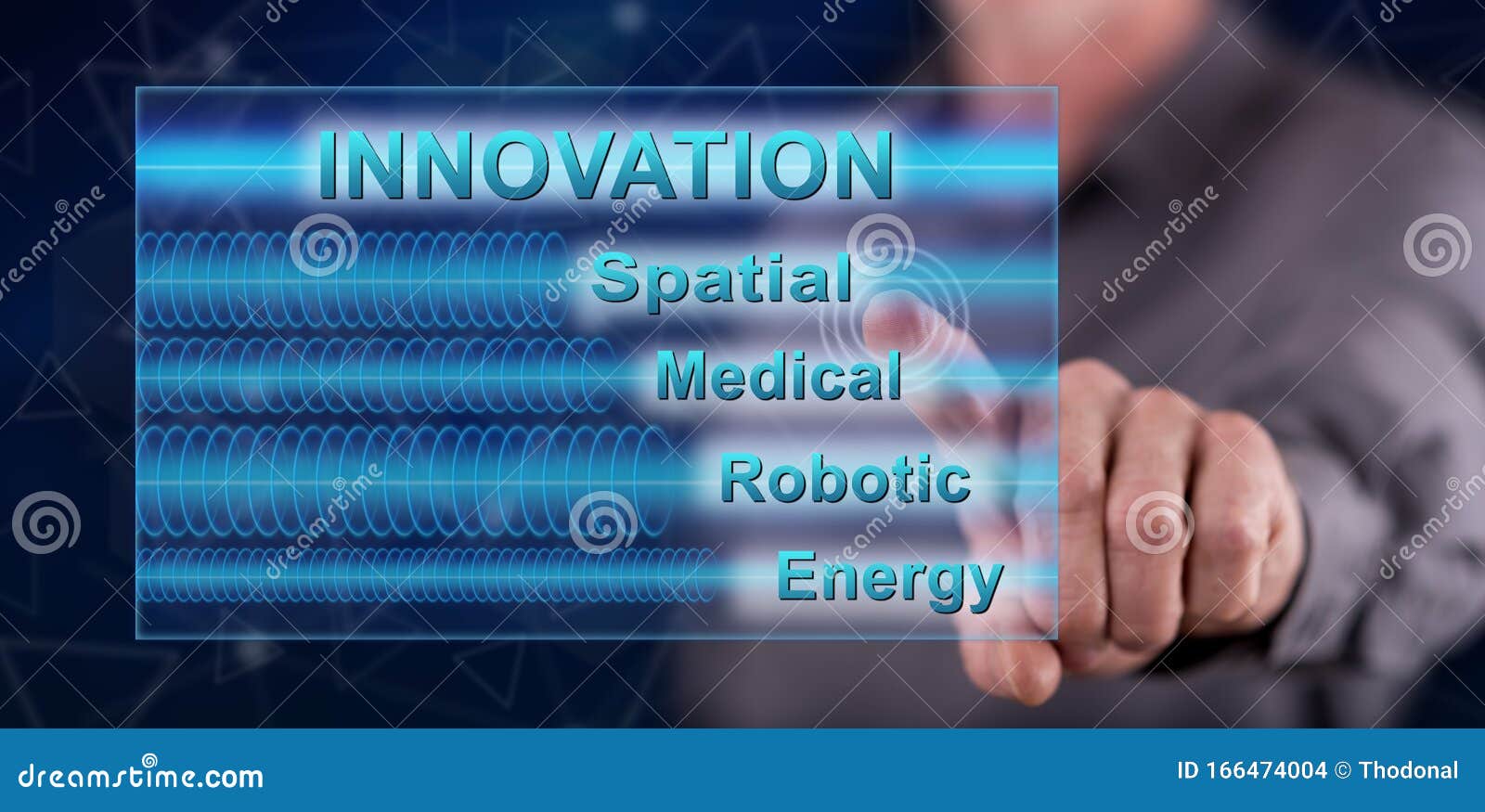 Man Touching an Innovation Concept Stock Photo - Image of digital ...