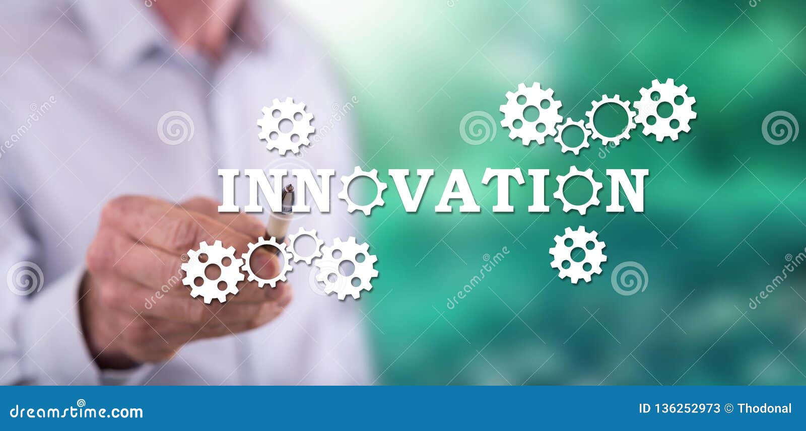 Man Touching an Innovation Concept Stock Image - Image of innovative ...