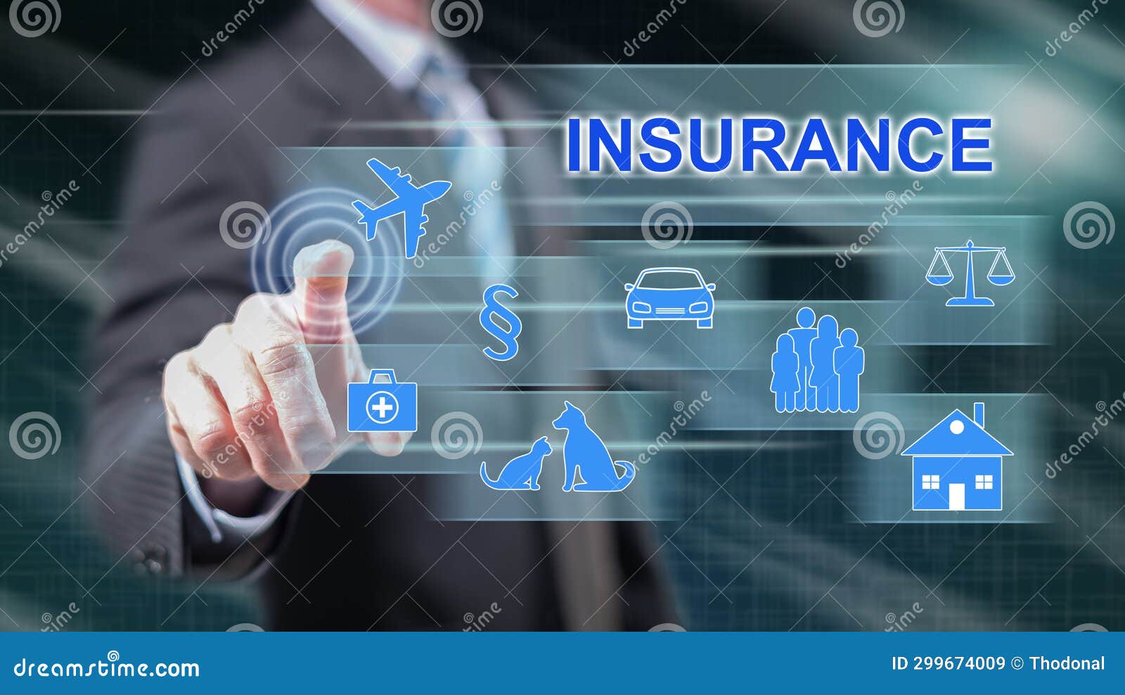 Man Touching an Insurance Concept Stock Image - Image of touch, concept ...