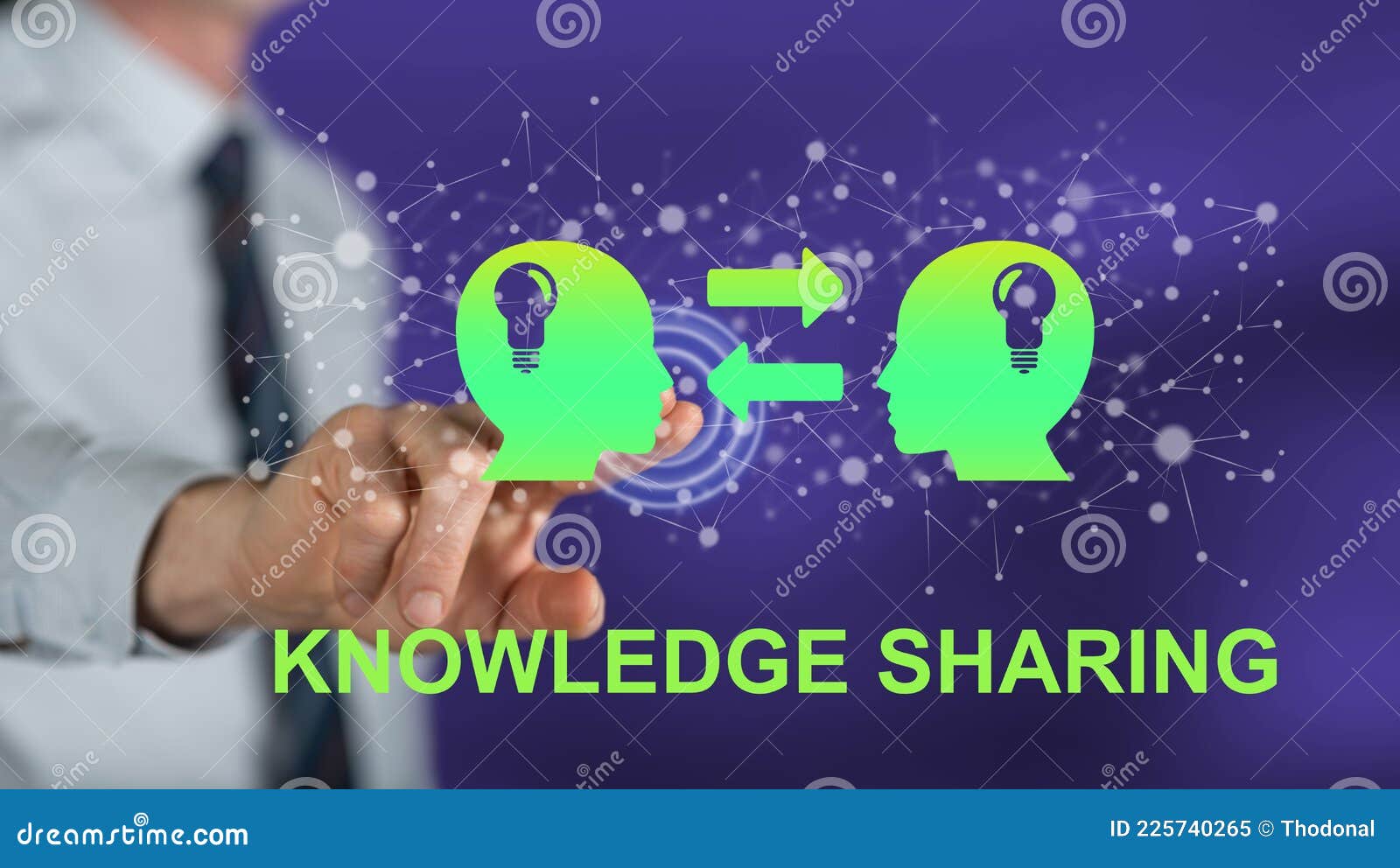 Man Touching a Knowledge Sharing Concept Stock Image - Image of ...