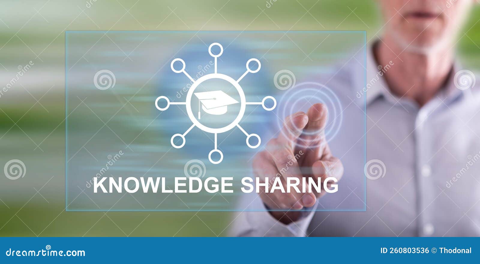 Man Touching a Knowledge Sharing Concept Stock Photo - Image of ...