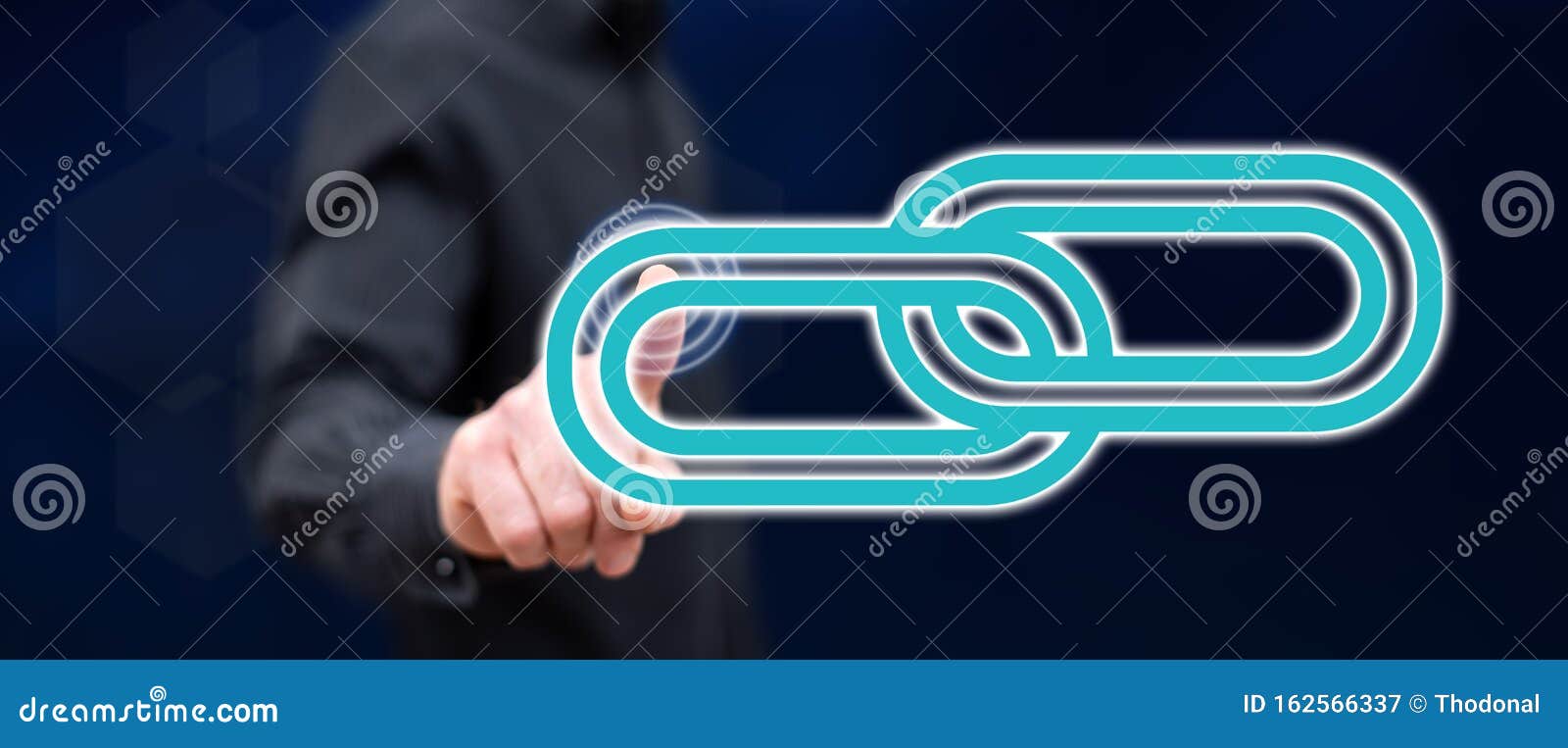 Man Touching a Link Concept Stock Image - Image of screen, system ...