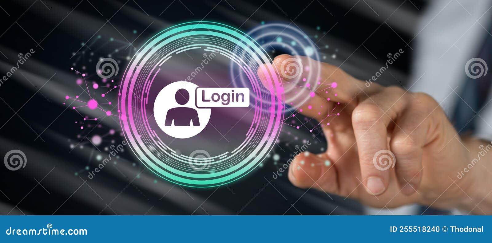 Man Touching a Login Concept Stock Photo - Image of subscribe ...