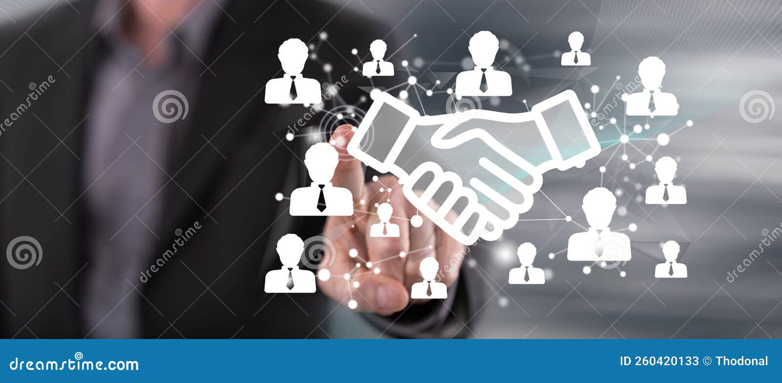 Man Touching a Partnership Concept Stock Image - Image of management ...