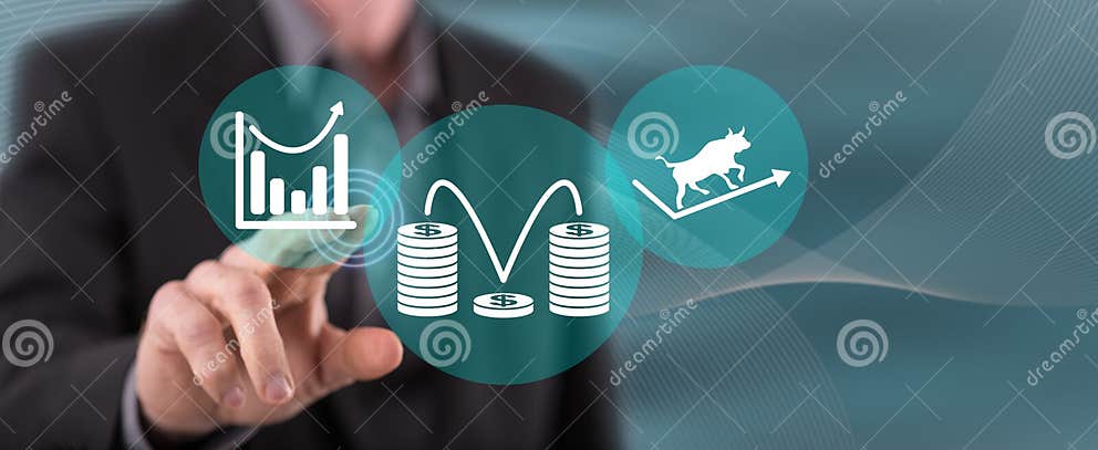 Man Touching a Rebound Concept Stock Image - Image of regrow, business ...