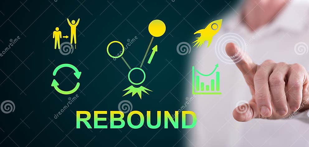 Man Touching a Rebound Concept Stock Illustration - Illustration of ...