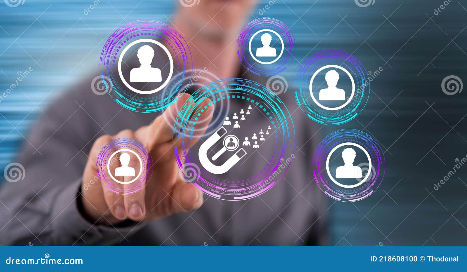 Man Touching a Recruitment Concept Stock Photo - Image of search ...