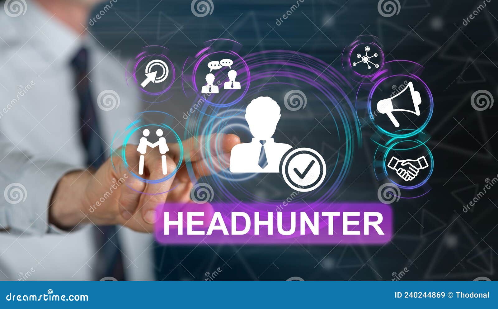Man Touching a Recruitment Concept Stock Image - Image of recruit ...
