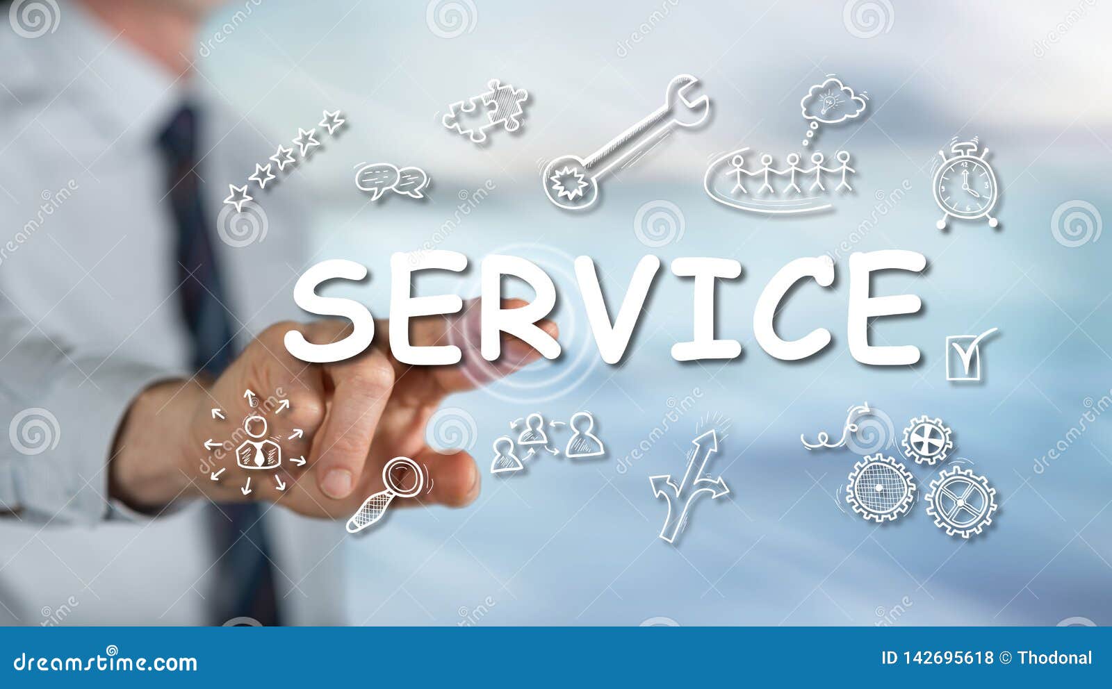 Man Touching a Service Concept Stock Photo - Image of satisfaction ...