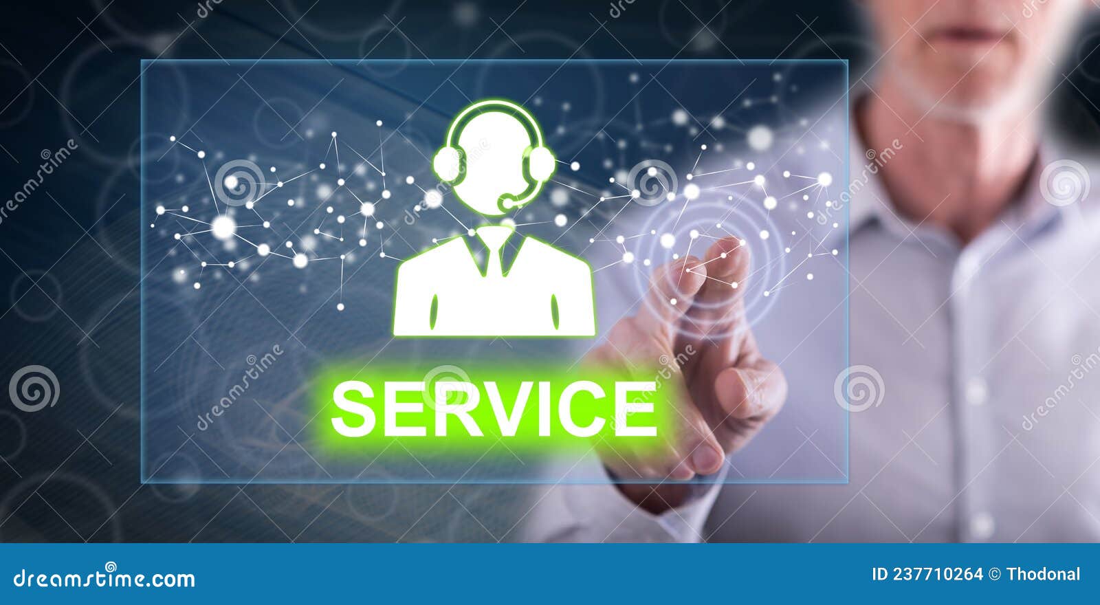 Man Touching a Service Concept Stock Photo - Image of helpdesk, digital ...