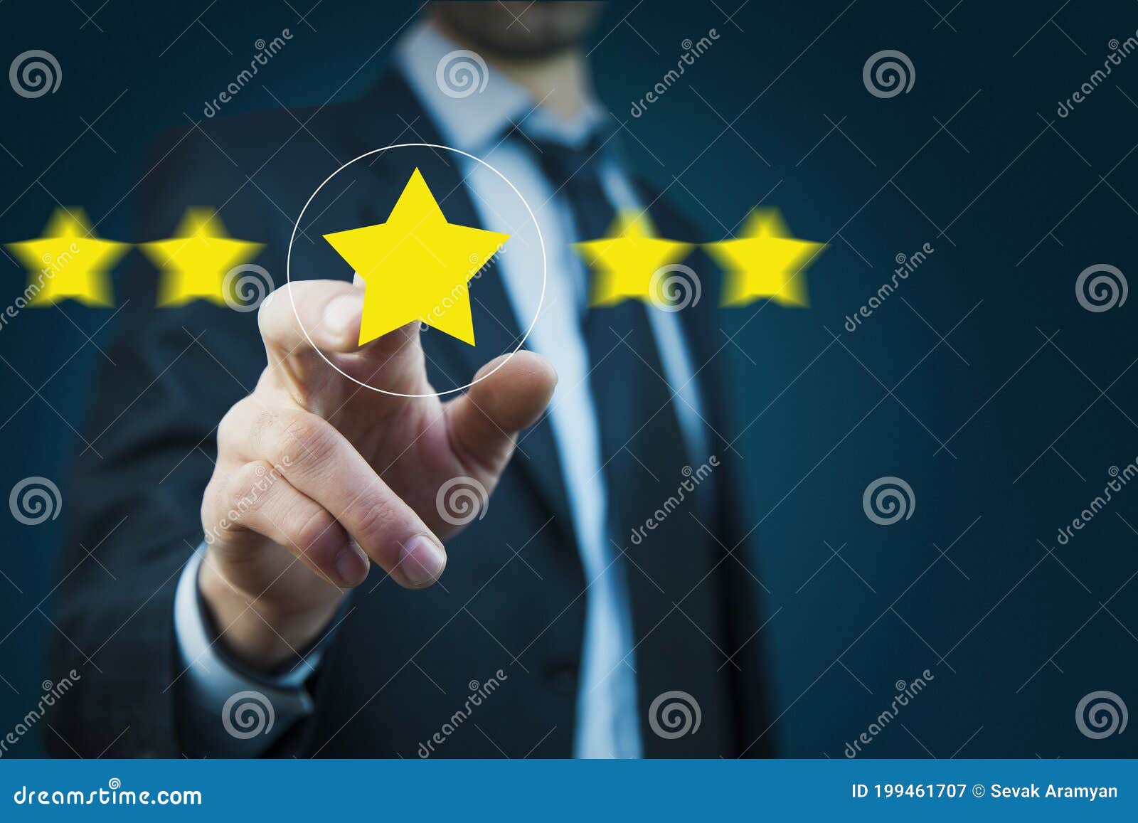 Man touching stars stock image. Image of five, business - 199461707