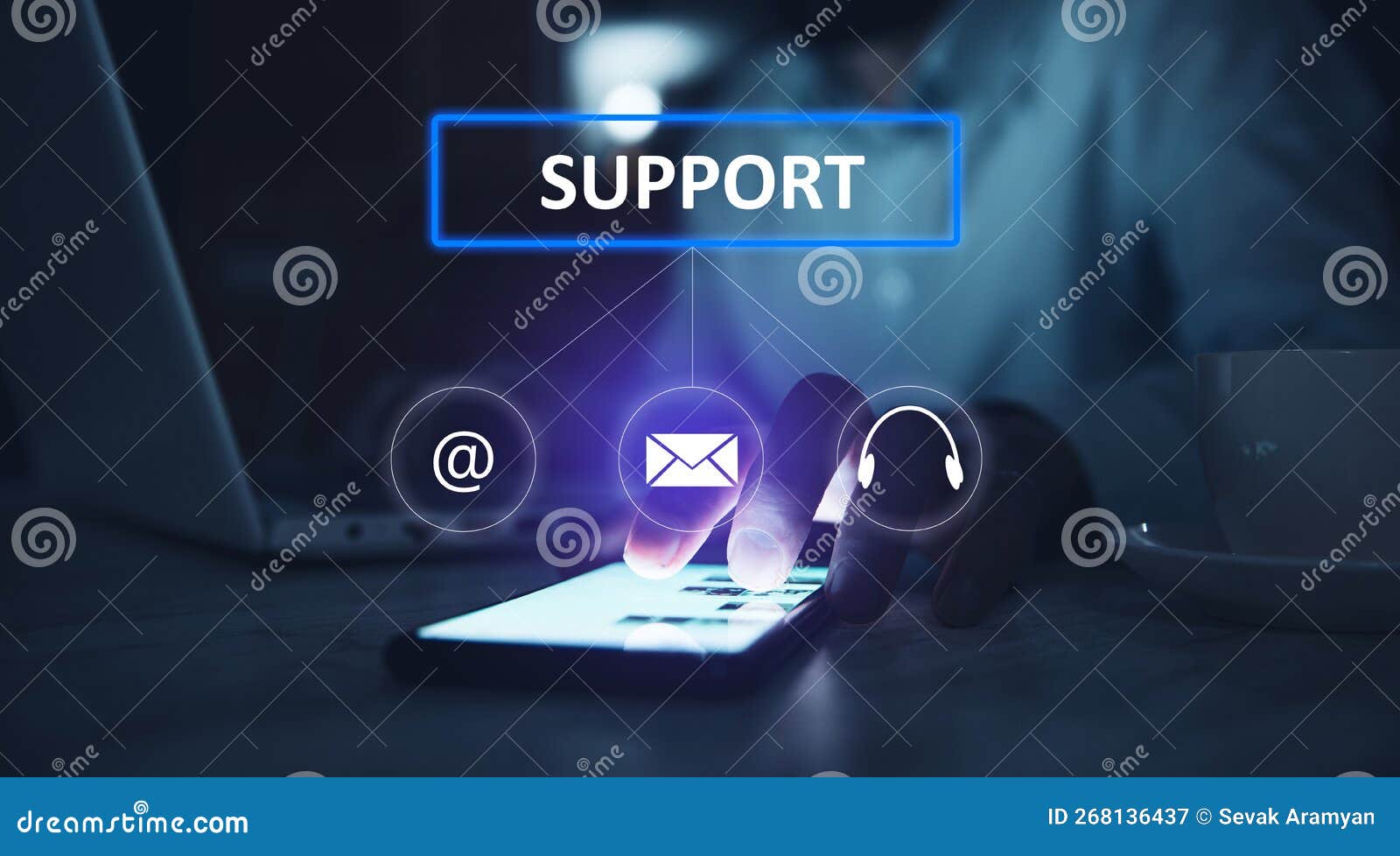 Man Touching Support in Screen Stock Image - Image of modern, display ...