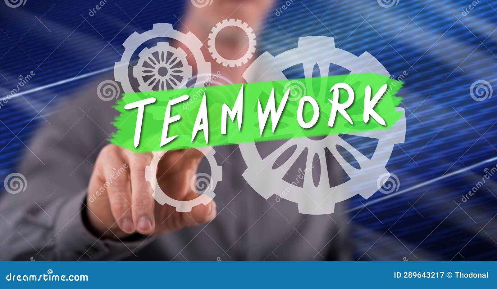 Man Touching a Teamwork Concept Stock Image - Image of wheel, symbol ...