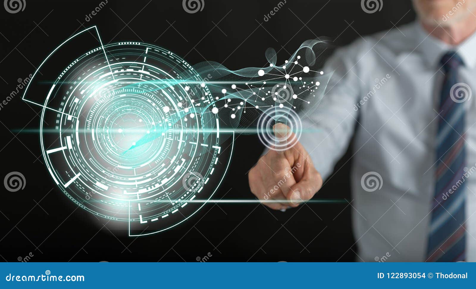 Man Touching a Technology Concept Stock Photo - Image of future ...