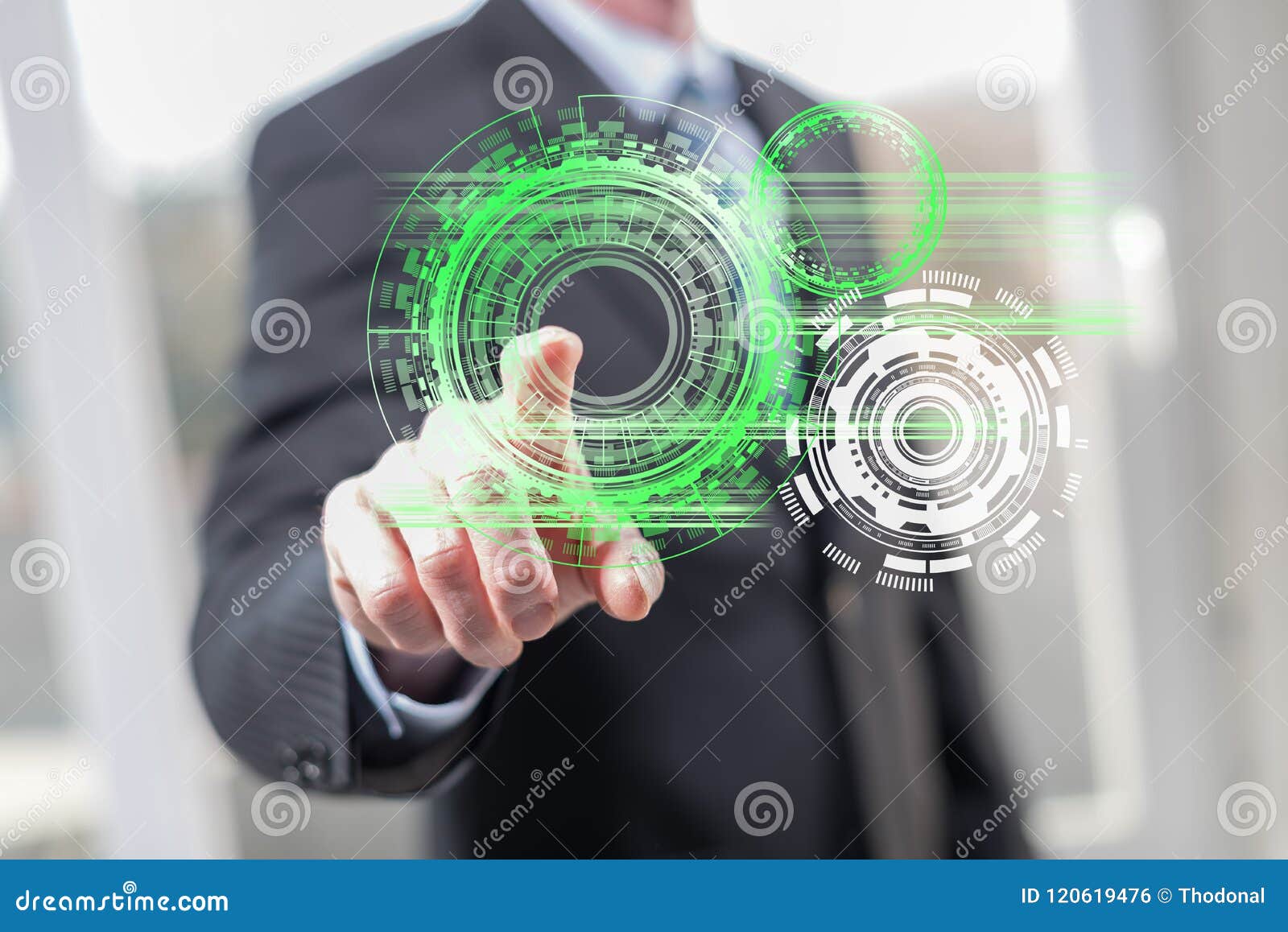 Man Touching a Technology Concept Stock Photo - Image of touch, modern ...