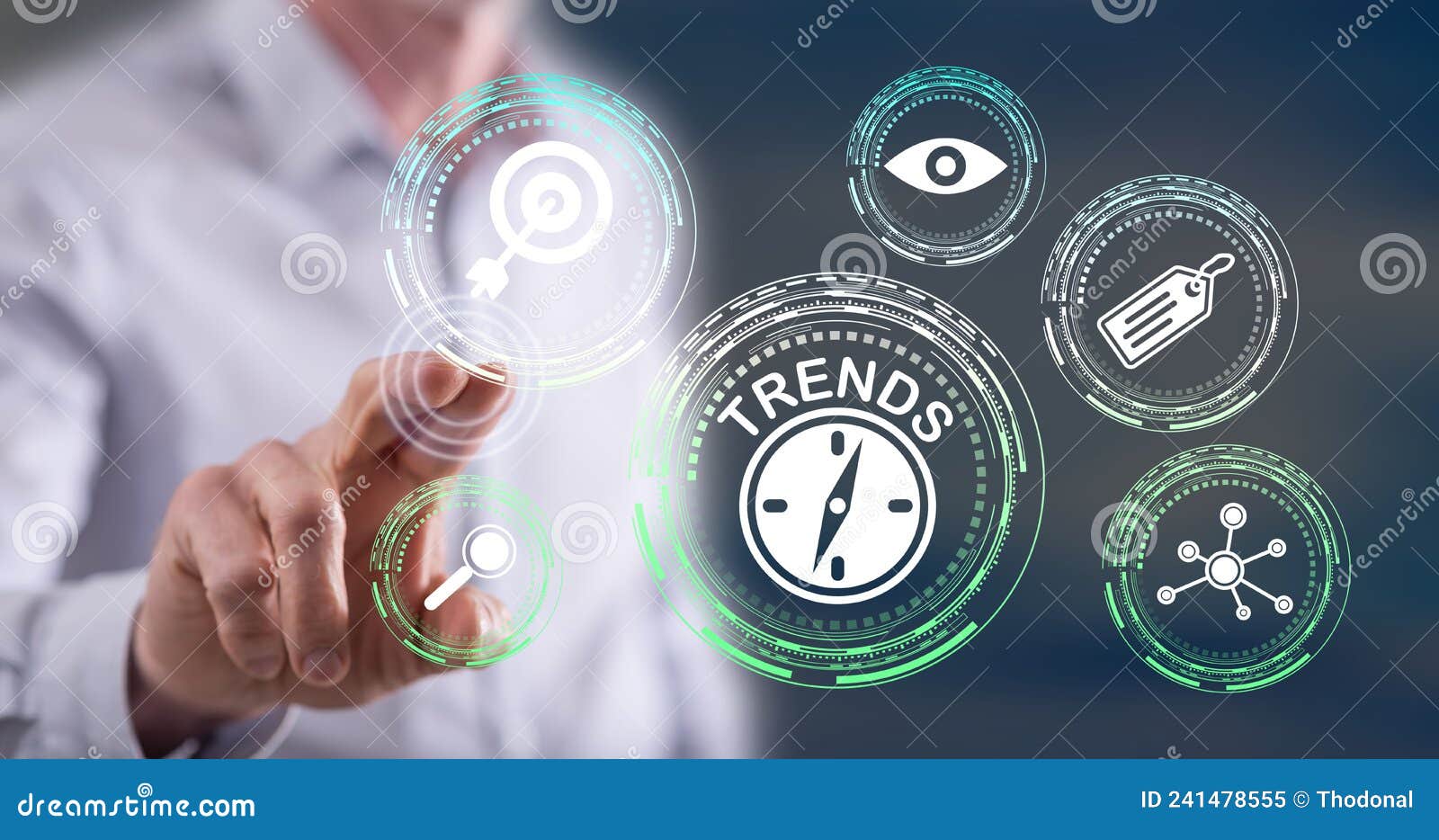 Man Touching a Trends Concept Stock Image - Image of touch, vision ...