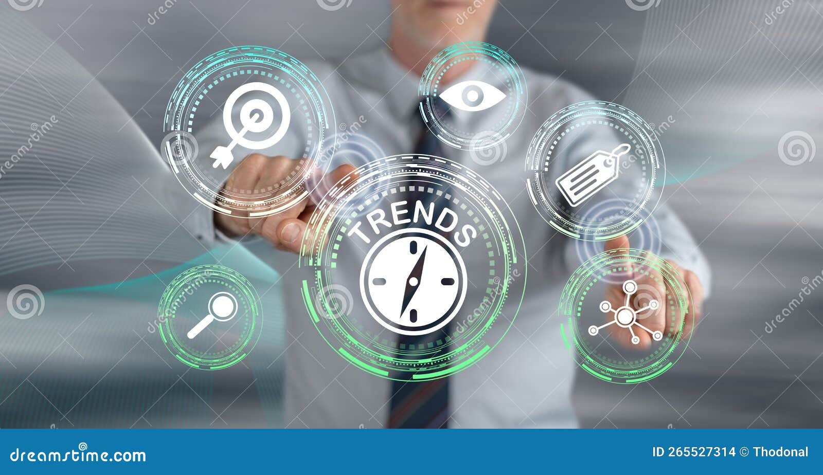 Man Touching a Trends Concept Stock Photo - Image of current, digital ...