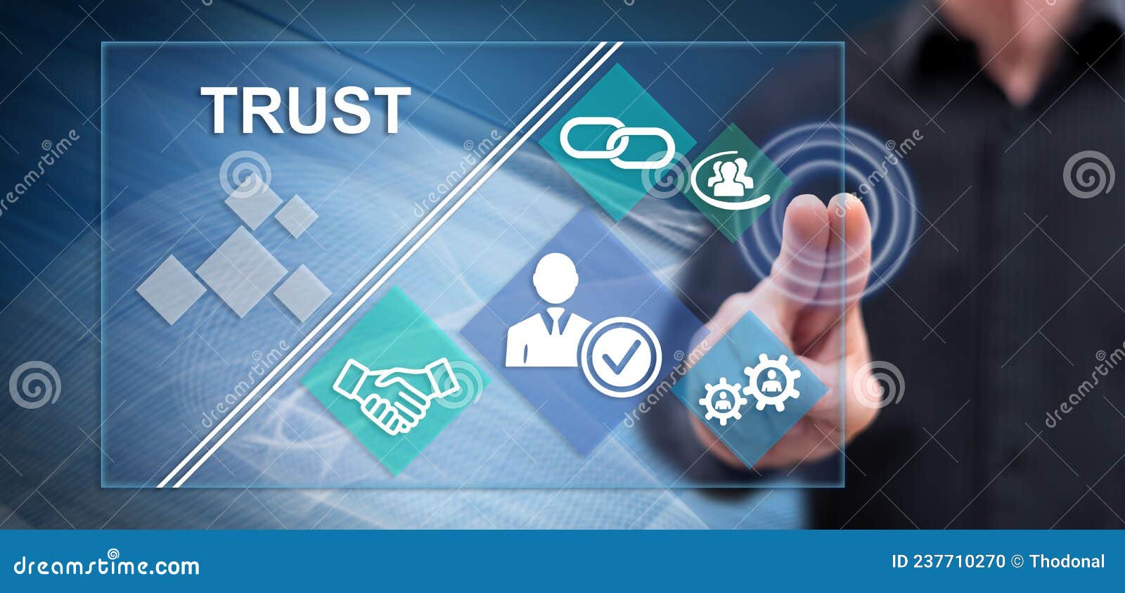Man Touching a Trust Concept Stock Photo - Image of respect, digital ...
