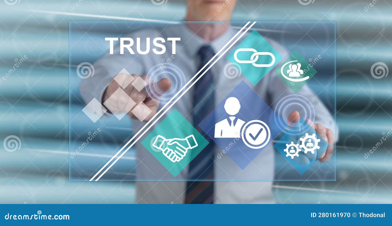 Man Touching a Trust Concept Stock Photo - Image of confidence, person ...