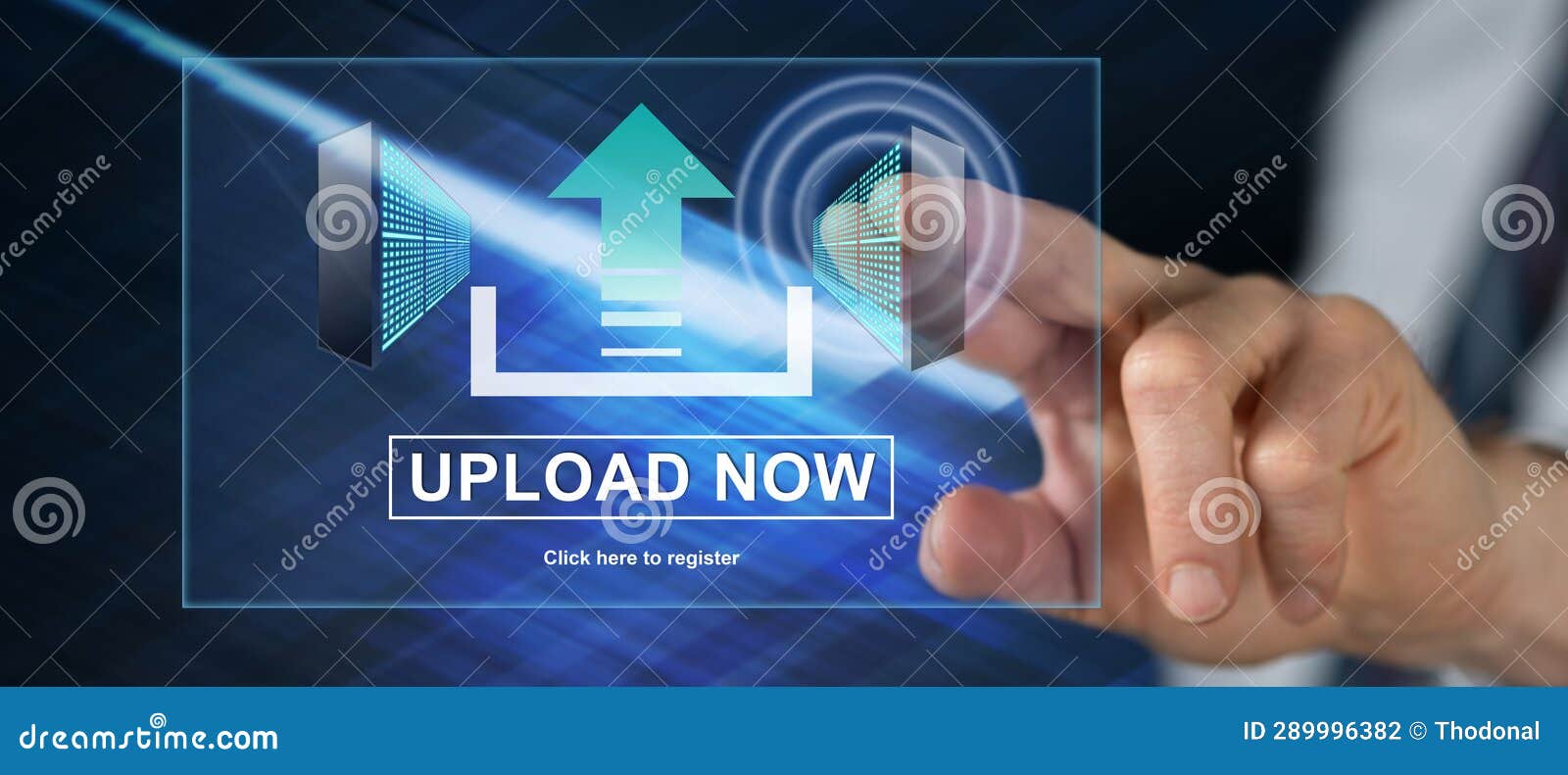 Man Touching an Upload Concept Stock Photo - Image of sign, network ...