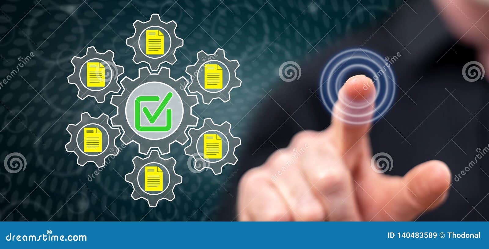 Man Touching Validation Concept Stock Image - Image of finger, validate ...