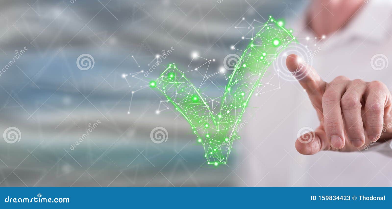 Man Touching a Validation Concept Stock Image - Image of symbol, verify ...