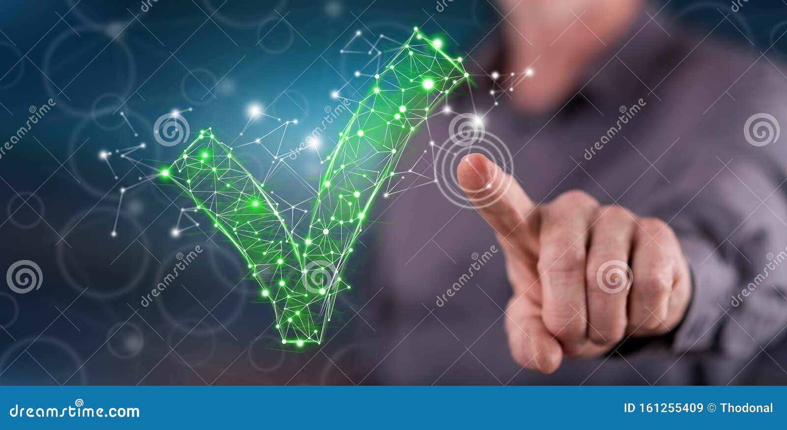 Man Touching a Validation Concept Stock Image - Image of process ...