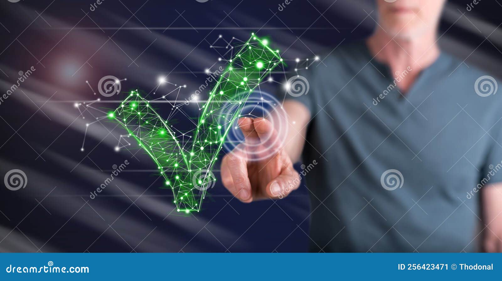 Man Touching a Validation Concept Stock Image - Image of approved ...