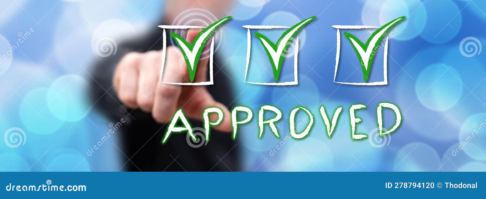 Man Touching a Validation Concept Stock Photo - Image of check ...