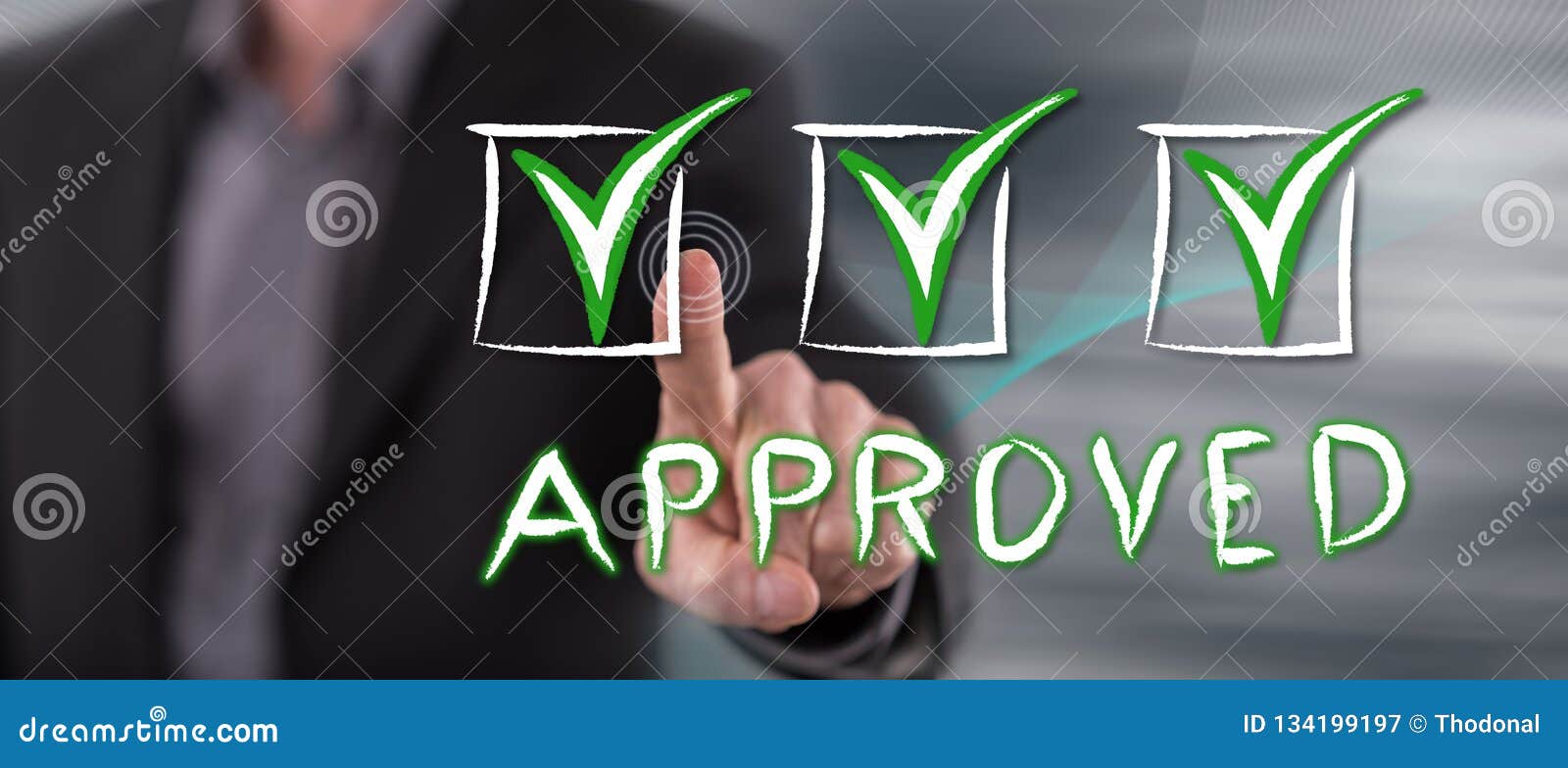 Man Touching a Validation Concept Stock Illustration - Illustration of ...