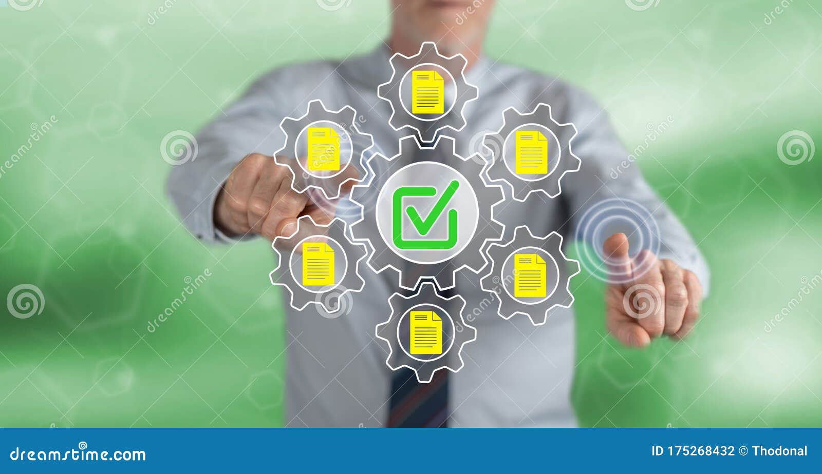 Man Touching a Validation Concept Stock Photo - Image of document ...