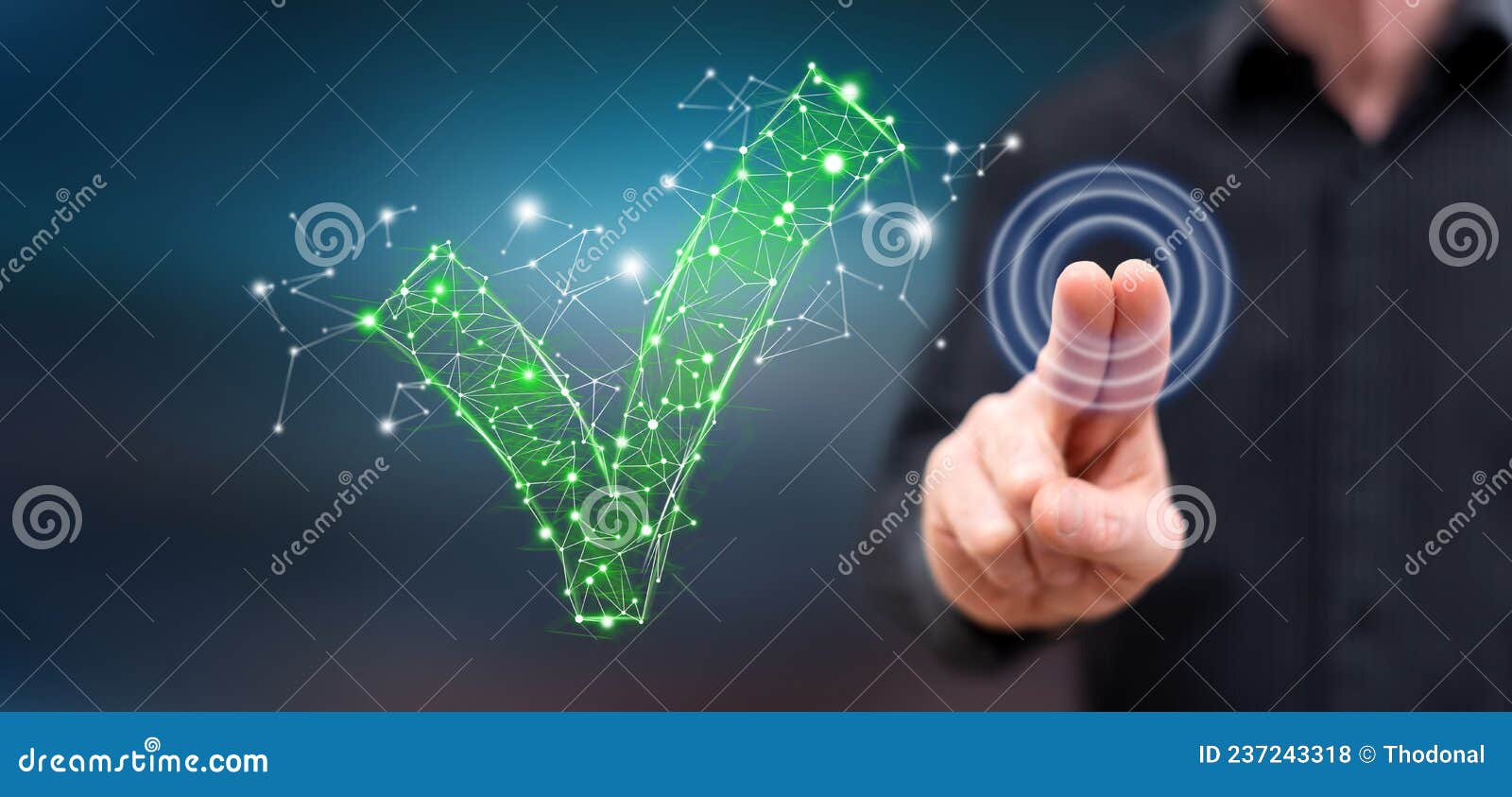 Man Touching a Validation Concept Stock Photo - Image of person, verify ...