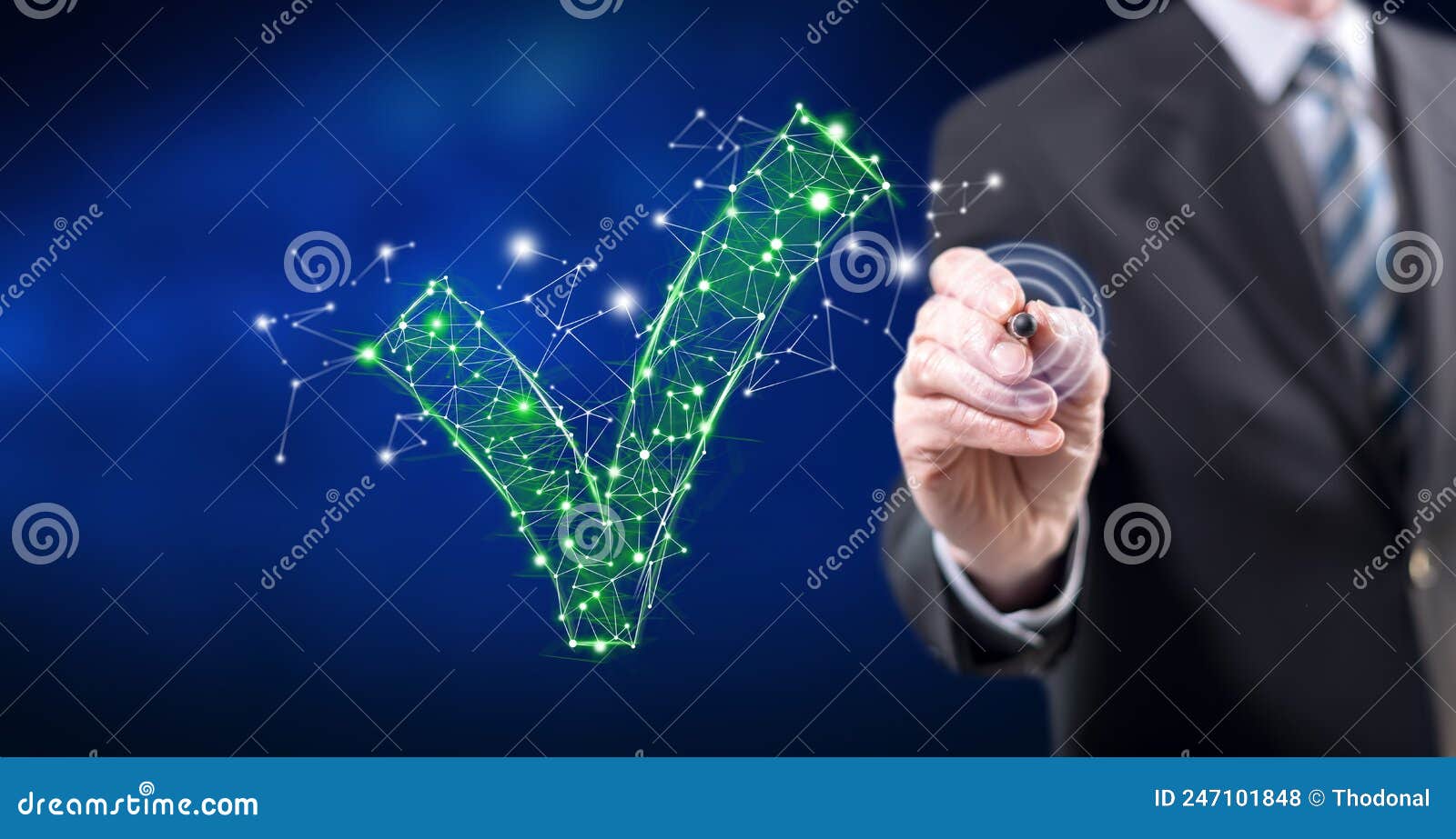 Man Touching a Validation Concept Stock Photo - Image of check, correct ...