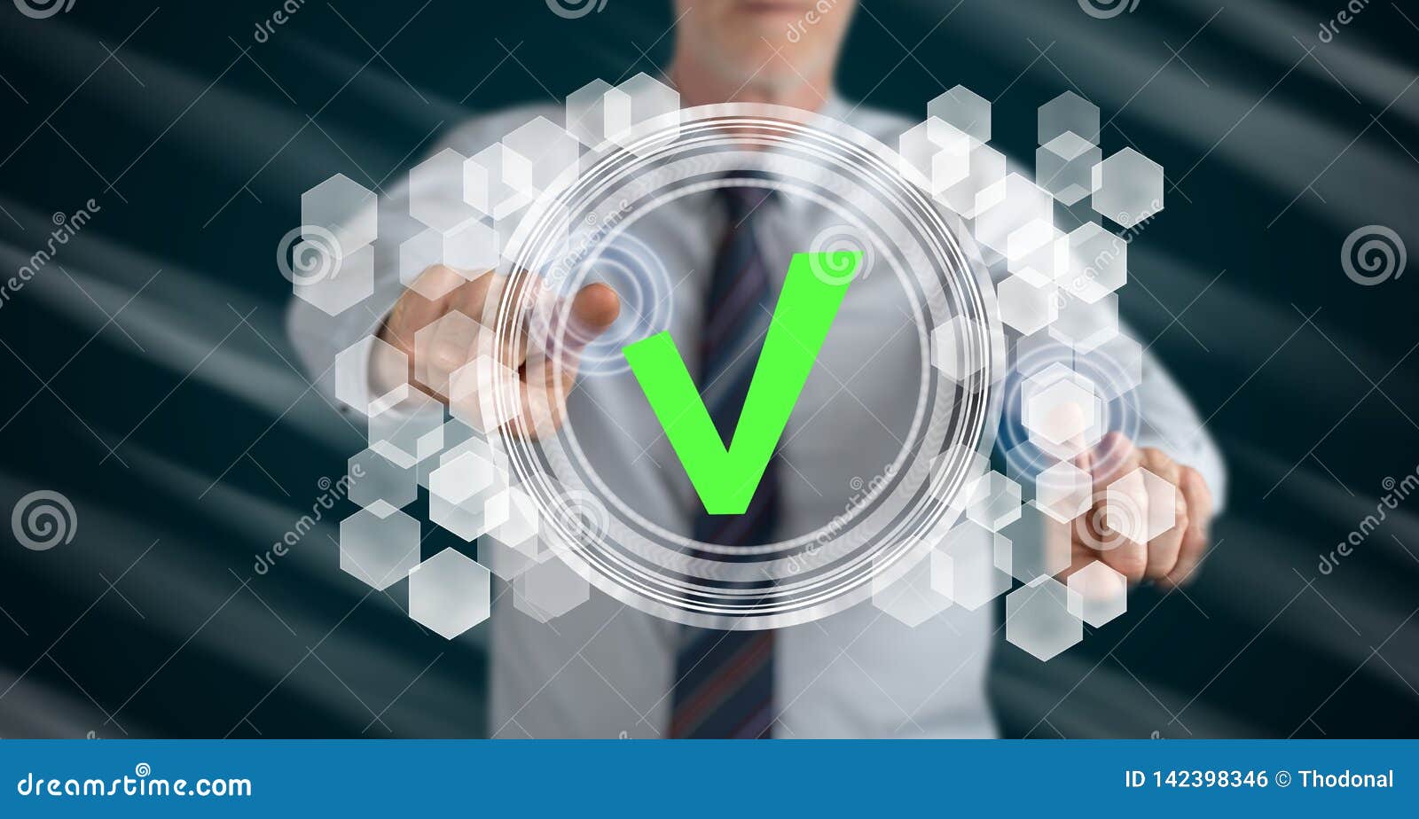 Man Touching a Validation Process Concept Stock Photo - Image of icon ...