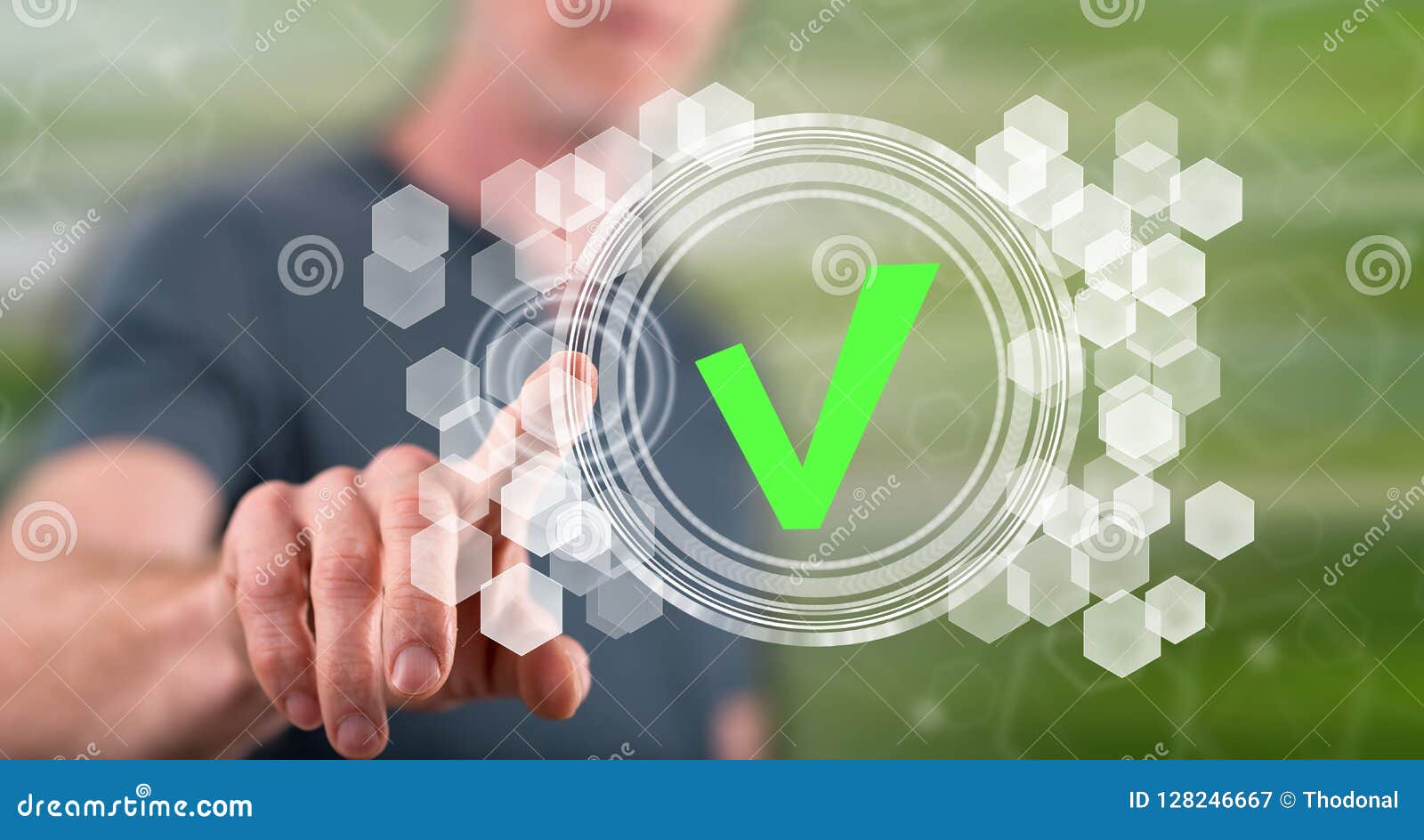 Man Touching a Validation Process Concept Stock Image - Image of ...
