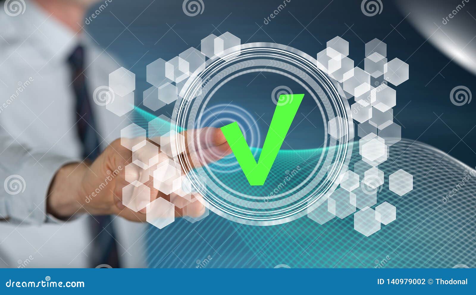 Man Touching a Validation Process Concept Stock Photo - Image of touch ...