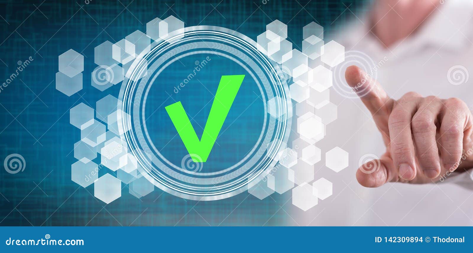 Man Touching a Validation Process Concept Stock Photo - Image of ...