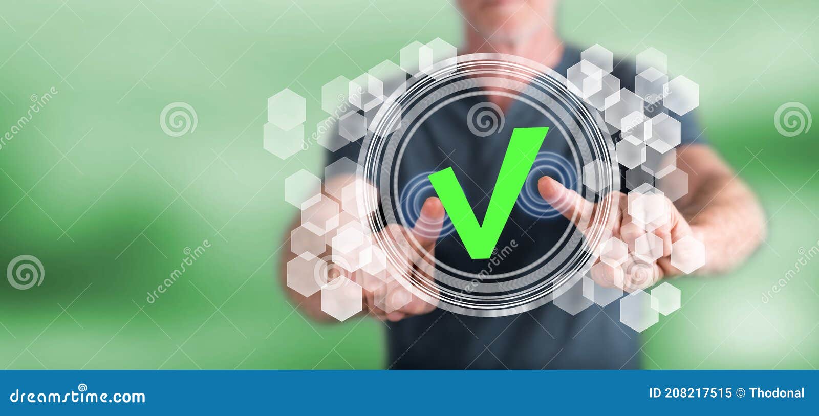 Man Touching a Validation Process Concept Stock Image - Image of ...